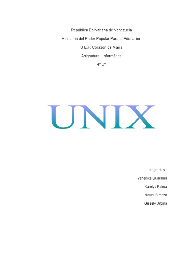 Sistema Operativo UNIX. | PDF | Interfaz de línea de comando | Unix