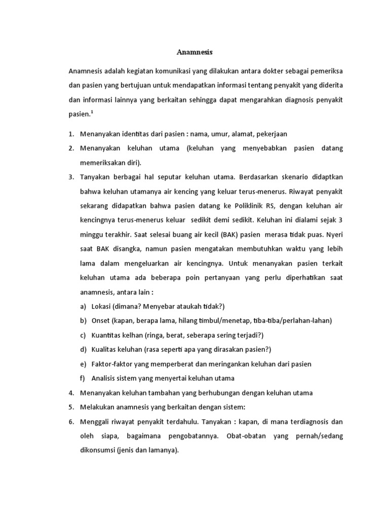 Anamnesis Dan Pemfis | PDF