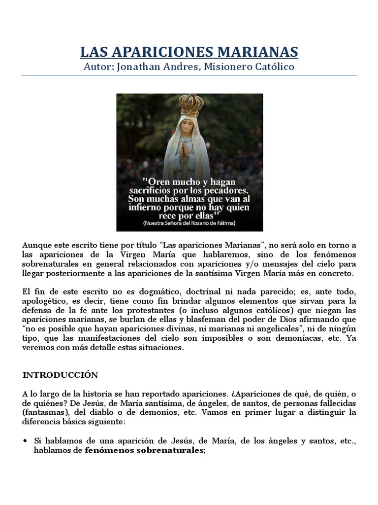 Las Apariciones Marianas | PDF | María, madre de Jesús | Cristo (título)