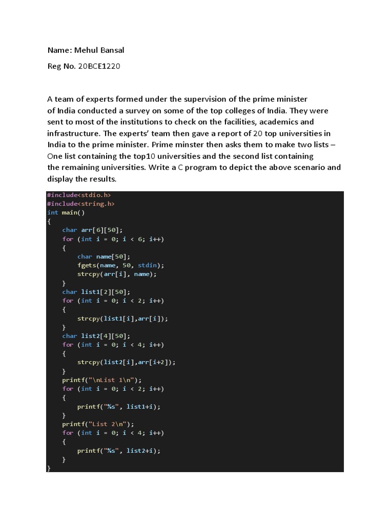 Mehul Bansal 20BCE1220 | Download Free PDF | Computer Engineering ...