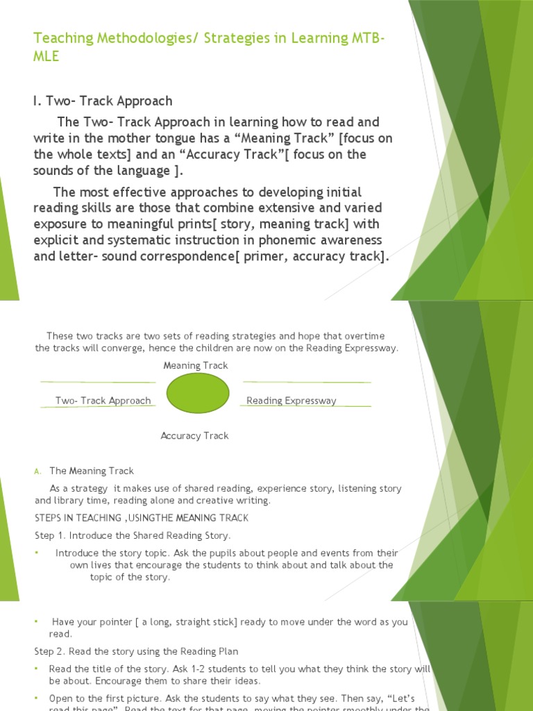 Two-Track Approach in MTB-MLE Teaching | PDF | Phonics | Reading ...