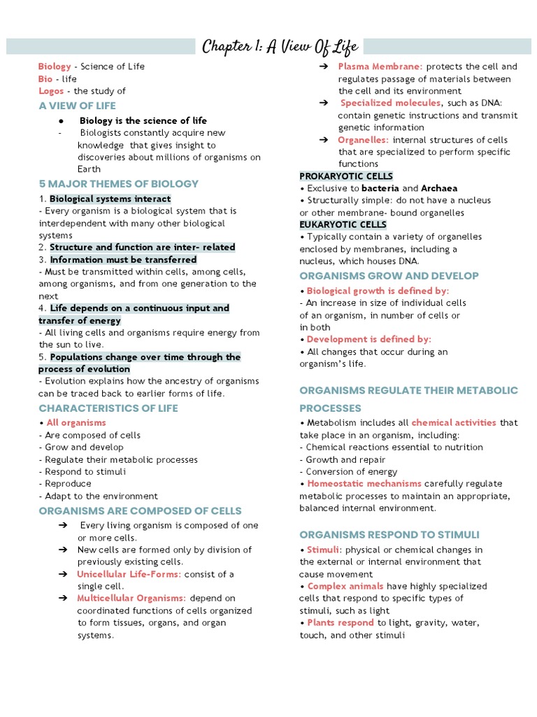Intro to Biology Concepts | PDF | Organisms | Cell (Biology)