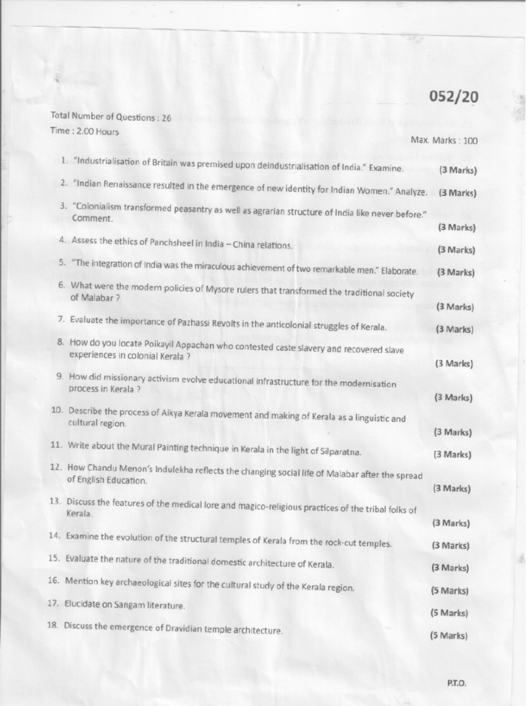 KAS Main - Part I - Question Paper | PDF