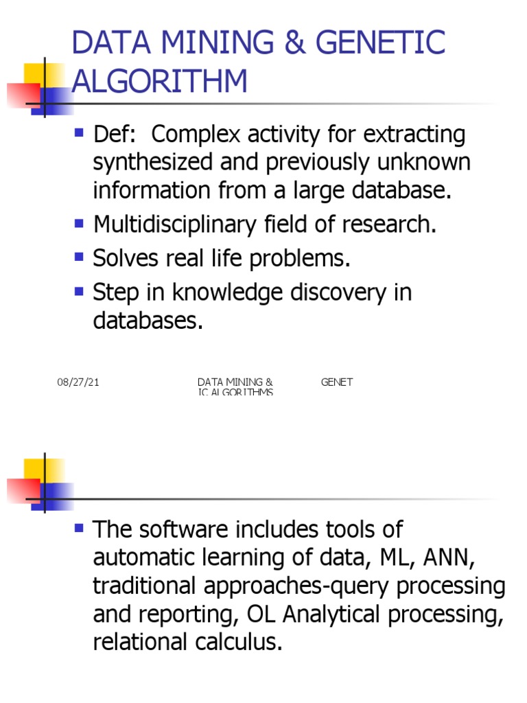 Data Mining & Genetic Algorithm2 | PDF | Data Mining | Databases