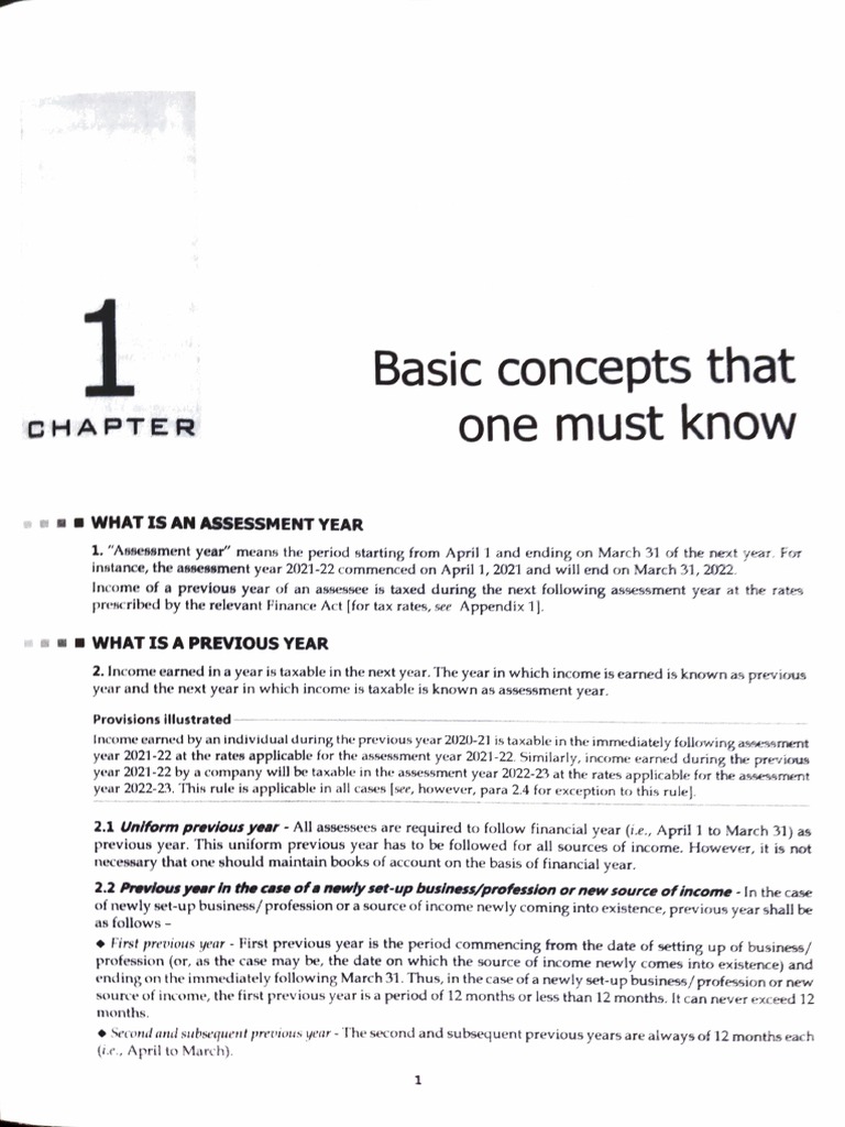 Understanding Basic Tax Concepts: Assessment Years, Previous Years, and ...