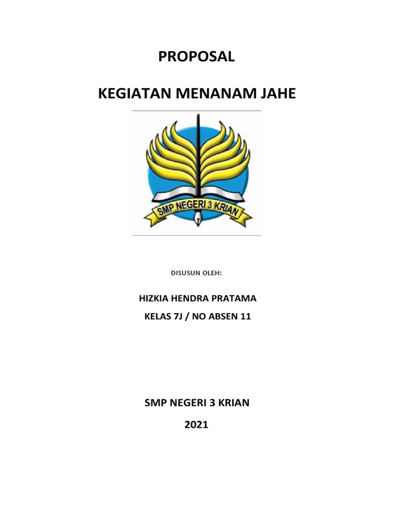 Proposal Menanam Jahe - Hizkia | PDF | Griya & Taman