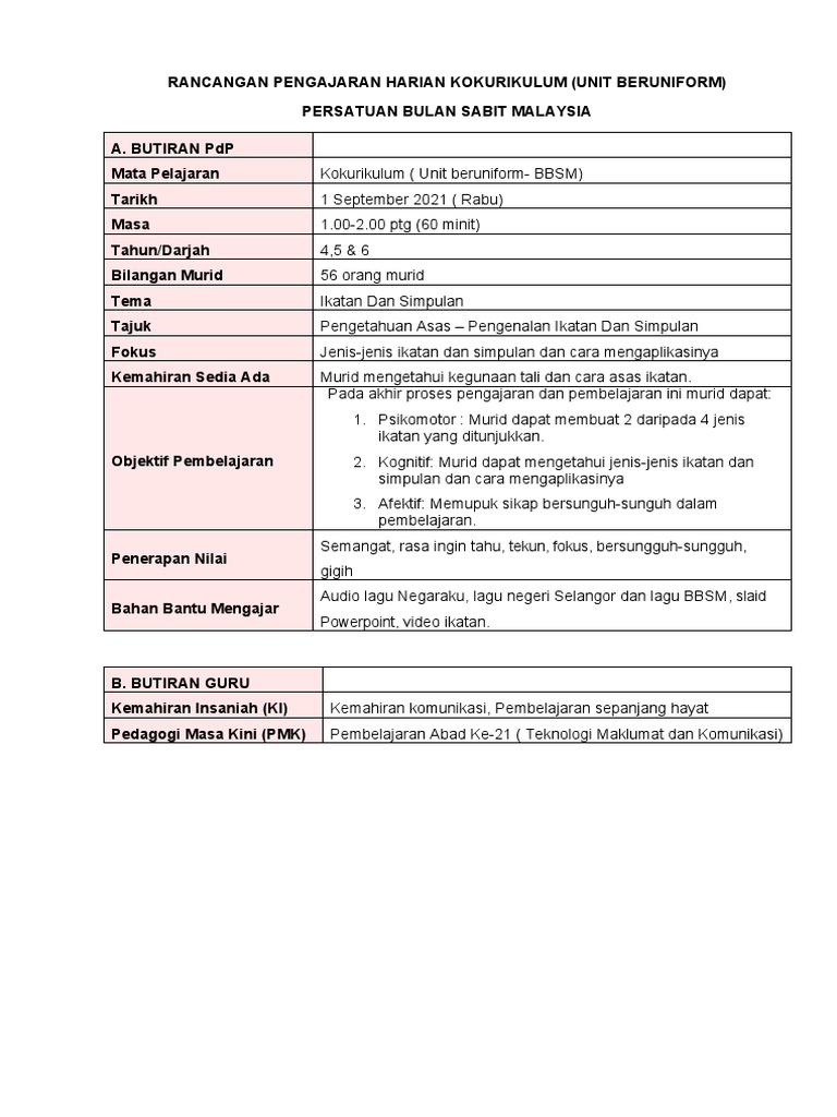 RPH 4 PBSM (Ikatan Dan Simpulan) | PDF
