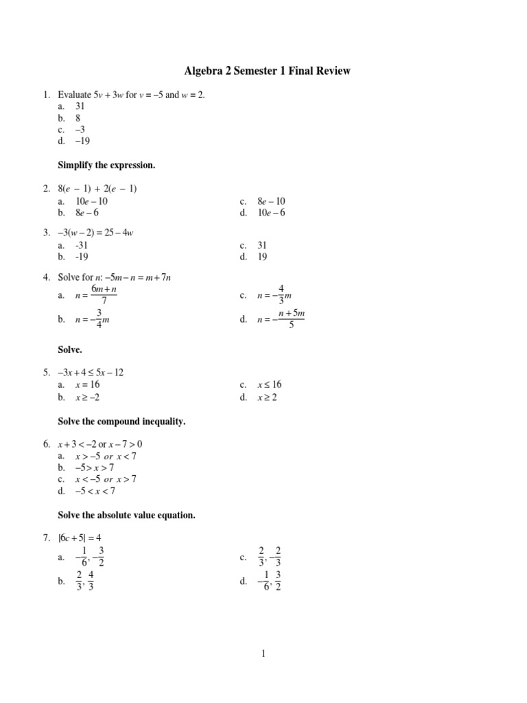 ExamView - A2 Sem1 Review | PDF | Function (Mathematics) | Mathematical Relations