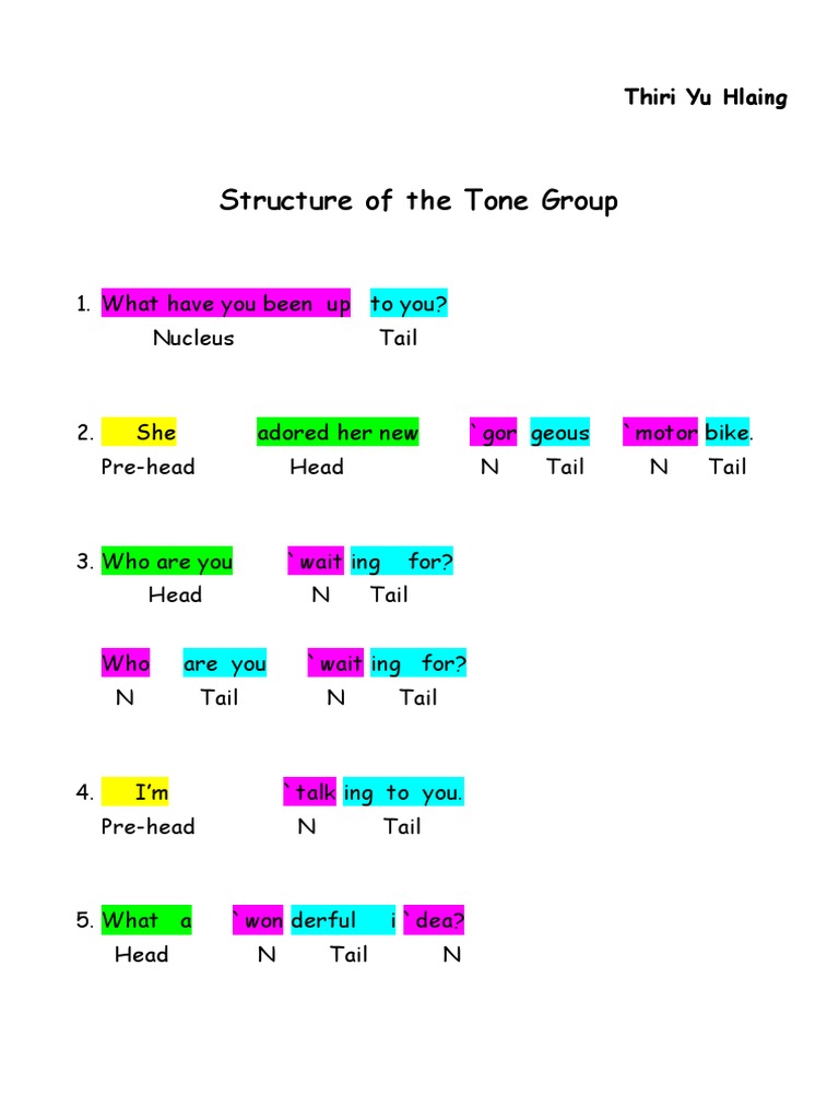Structure of The Tone Group | PDF | Language Arts & Discipline