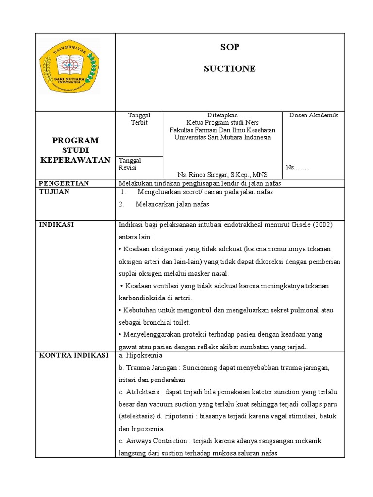 Format Sop Lab Suction | PDF | Sains & Matematika