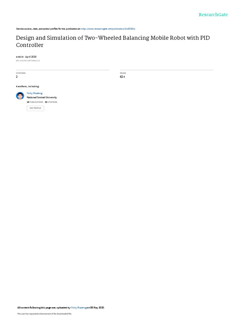 Design and Simulation of Two-Wheeled Balancing Mobile Robot With PID ...