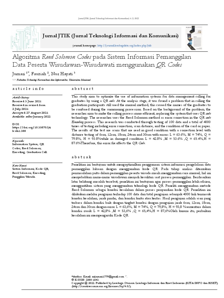 Algoritma Reed Solomon Codes Pada Sistem Informasi Pemanggilan Data ...