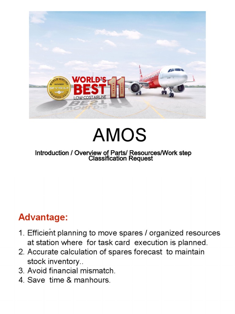 Parts, Resources Request - Overview in AMOS | PDF