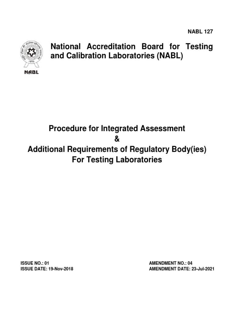 NABL 127: Integrated Assessment Procedure | PDF | Verification And ...