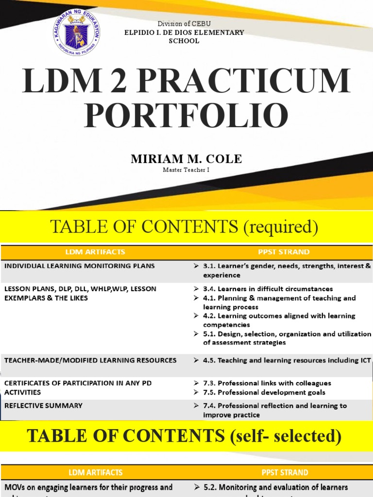 LDM2 Practicum Portfolio With Annotation SAMPLE | PDF | Learning | Educational Technology