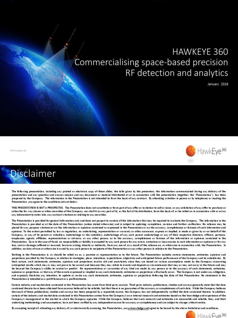 Hawkeye 360 Commercialising Space-Based Precision RF Detection and ...