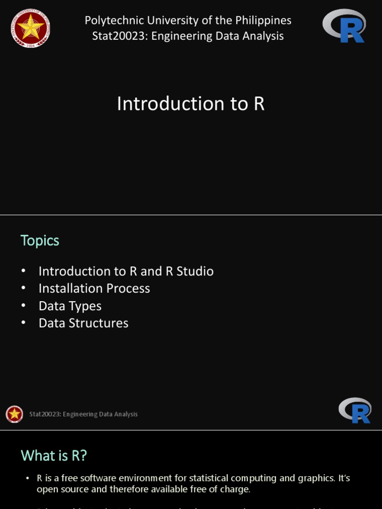 Introduction To R: Polytechnic University of The Philippines Stat20023 ...