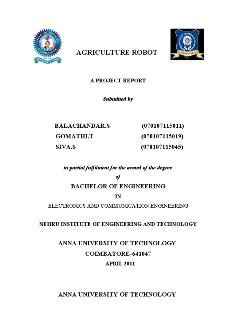 Agriculture Robot | PDF | Technology & Engineering