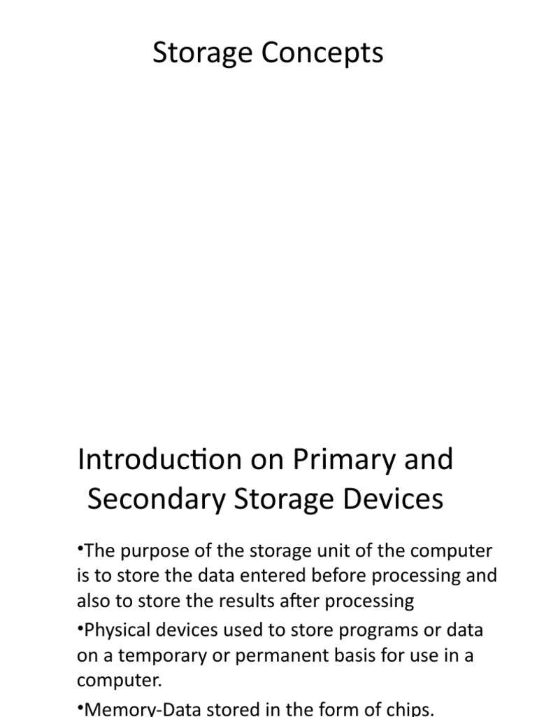 Primary and Secondary Memory | PDF | Random Access Memory | Computer ...