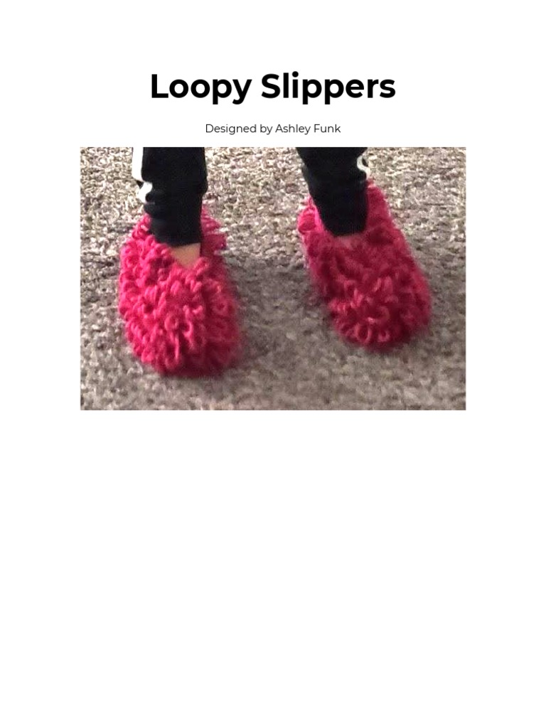 Loopy Slippers Crochet Pattern | PDF | Crochet | Yarn