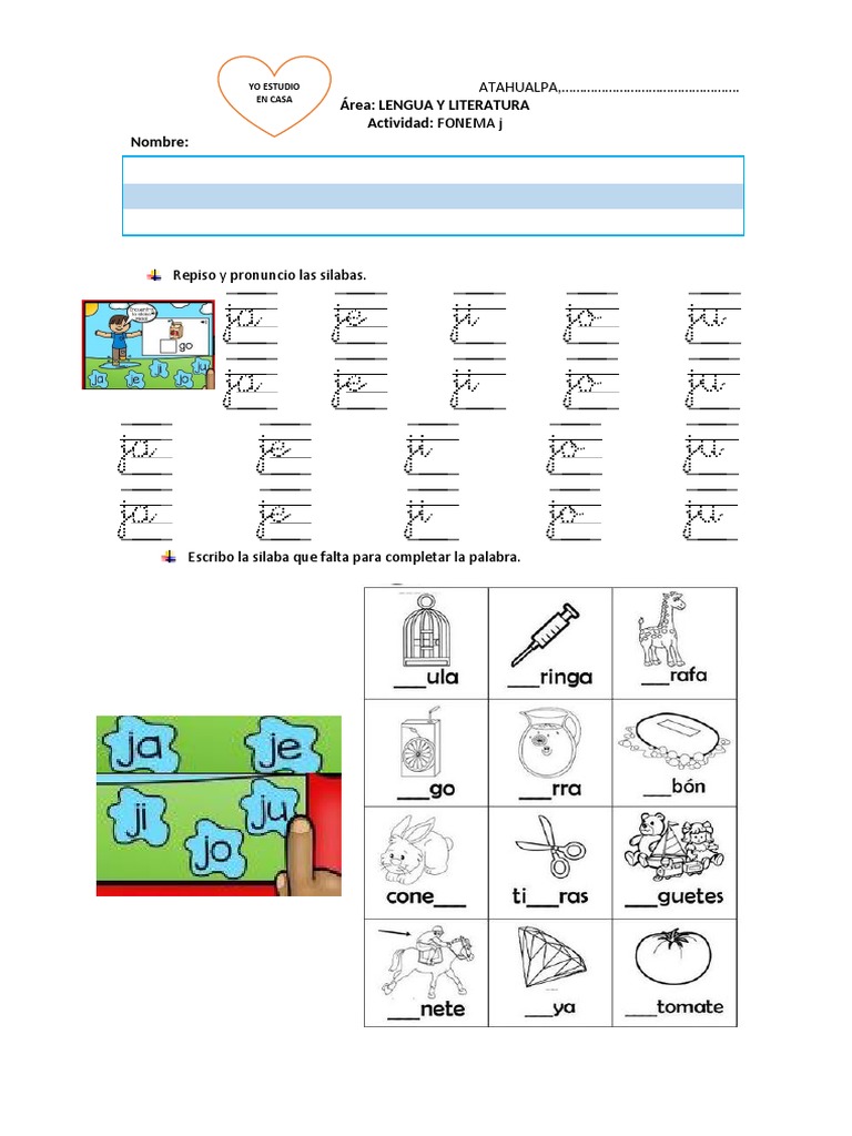 FONEMA J J | PDF | Artes del Lenguaje y Comunicación | Ficción general