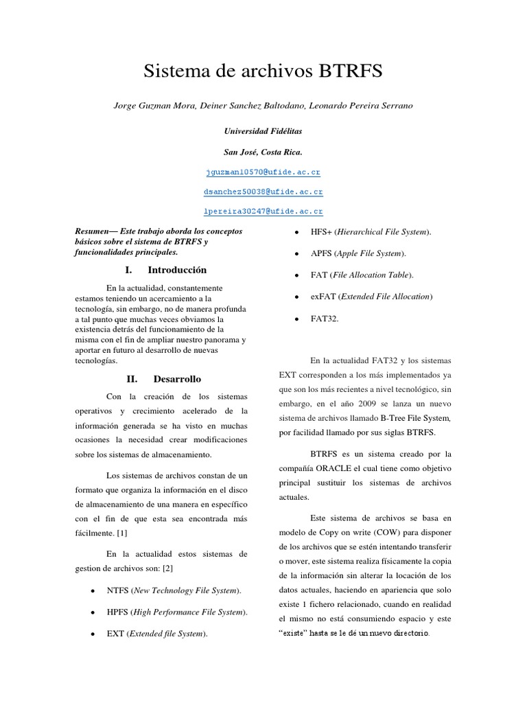 BTRFS | PDF | Archivo de computadora | Software utilitario