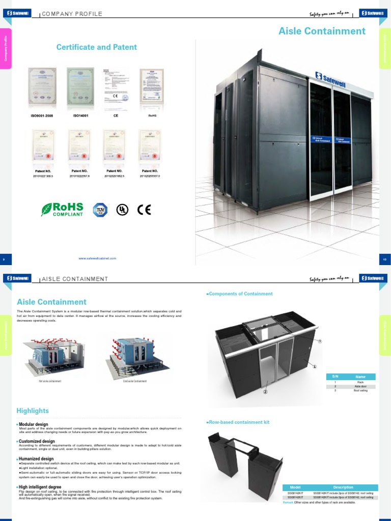 Data Sheet - Aisle Containmnet System | PDF | Data Center | Computing