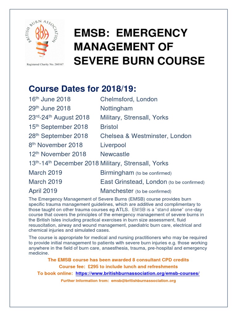 Emsb: Emergency Management of Severe Burn Course | PDF | Sports ...