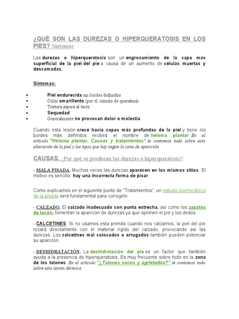 Hiperqueratosis: causas y tratamientos | PDF