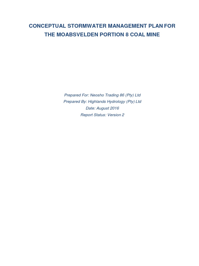 Stormwater Management Plan for Moabsvelden Mine | PDF | Precipitation ...