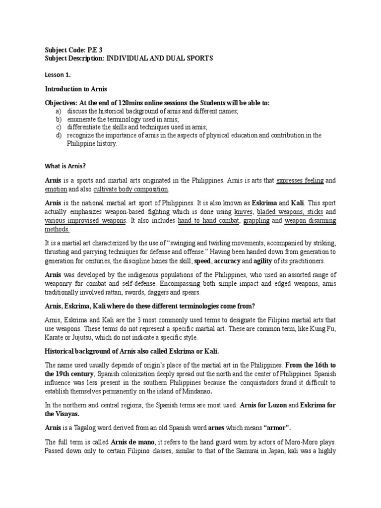 PE3 Module | PDF | Combat Sports | Combat