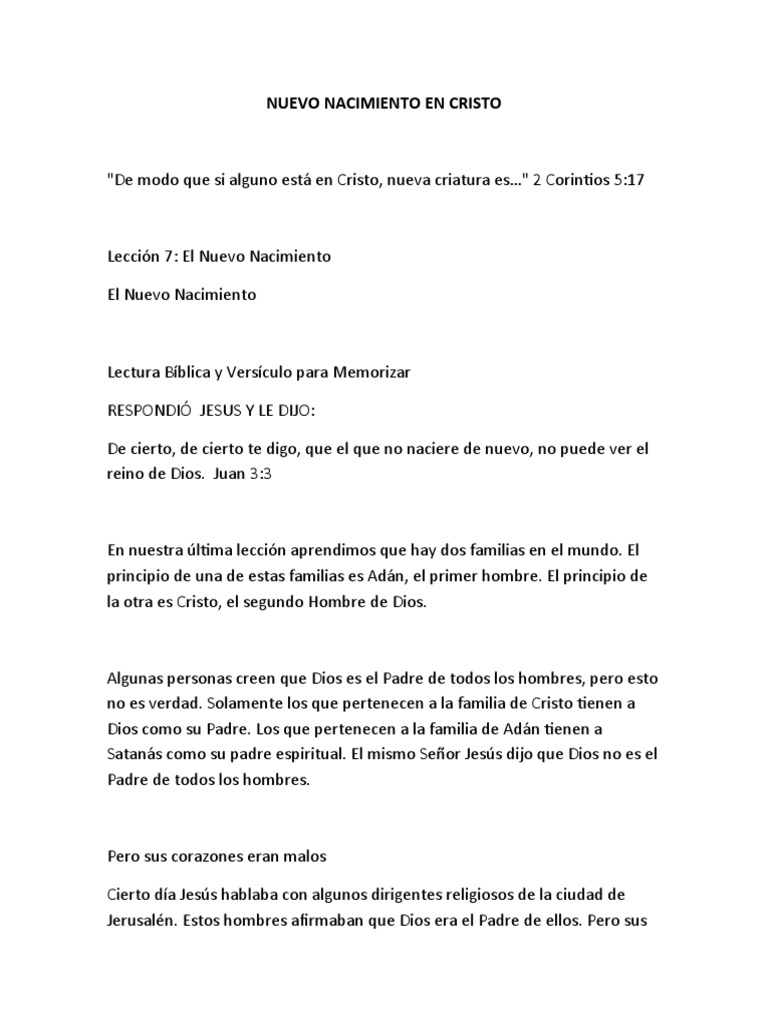 Nuevo Nacimiento en Cristo | PDF | Cristo (título) | Jesús