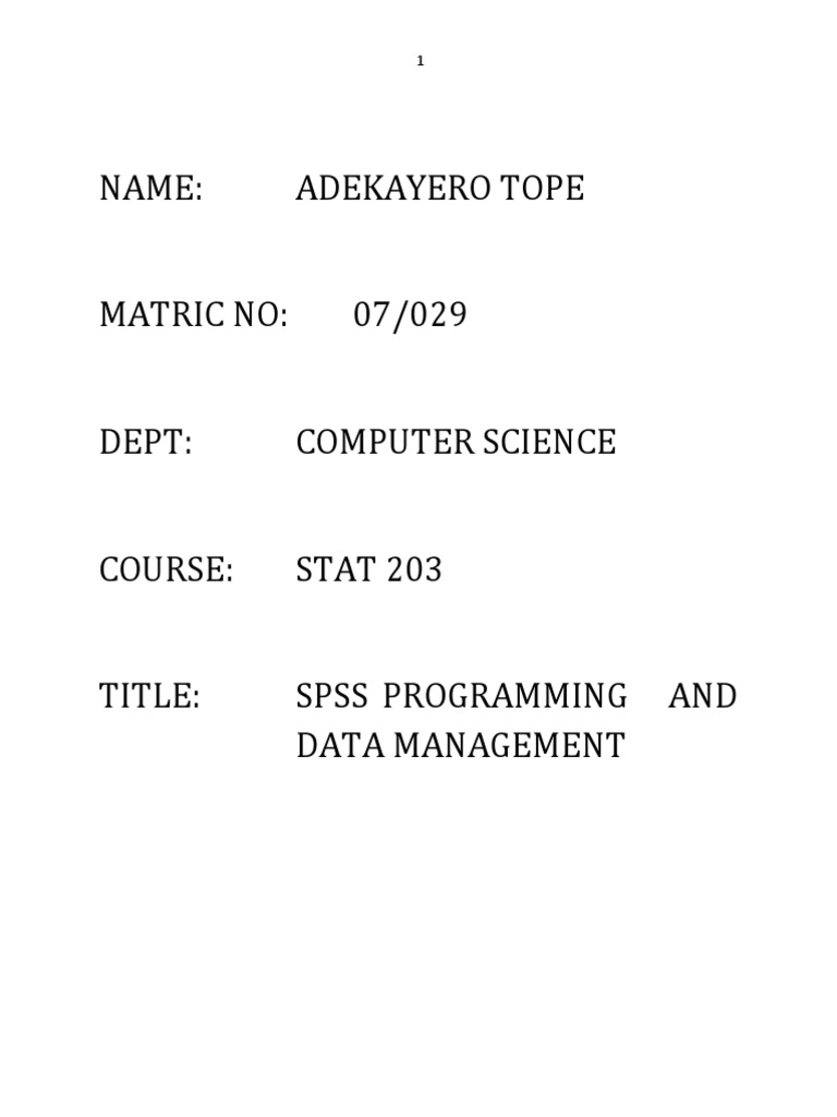 SPSS Project | PDF | Spss | Microsoft Excel SPSS Project | PDF | Spss | Microsoft Excel