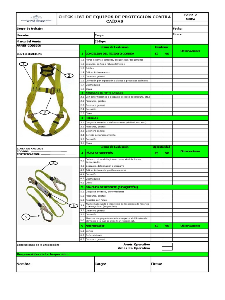 Check List Arnes | PDF