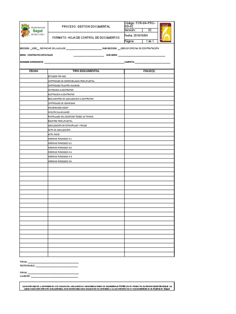Hoja de Control (Ok) | PDF | Informática | Tecnologías de la información