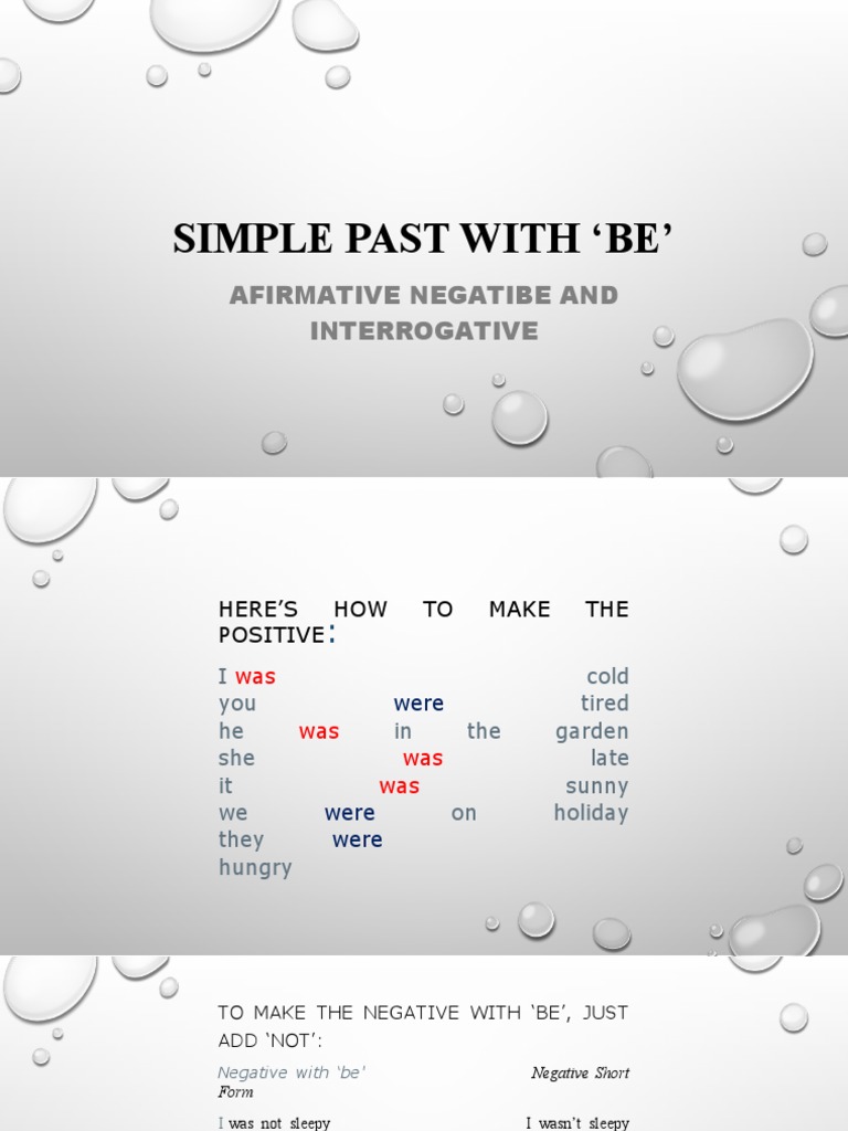 Simple Past With Be' | PDF | Question | Syntax