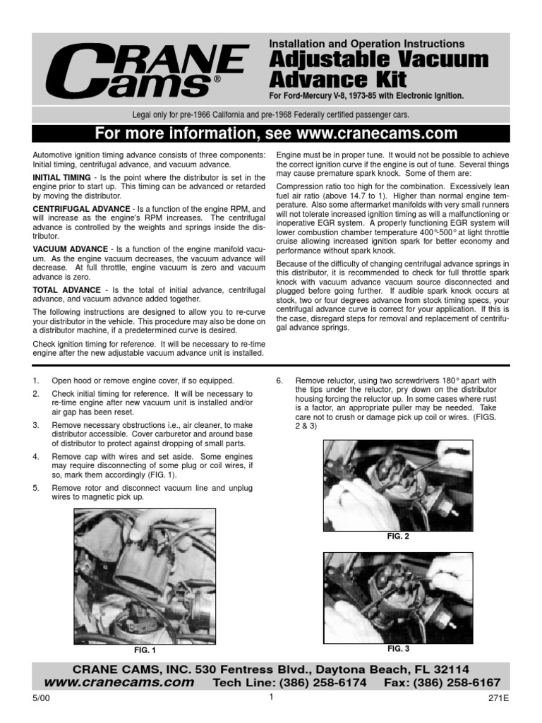 Ford V-8 Vacuum Advance Kit Guide | PDF | Distributor | Propulsion