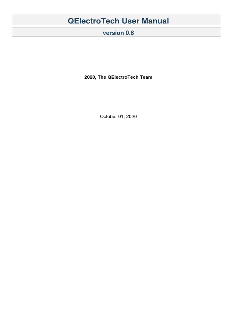 QElectroTech User Manual - version 0.8: A comprehensive guide to using ...