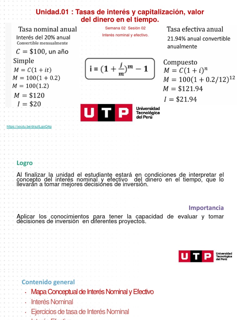 S02.s02 Sesión 02 Interés Nominal y Efectivo. | PDF | Interés | Tasas ...