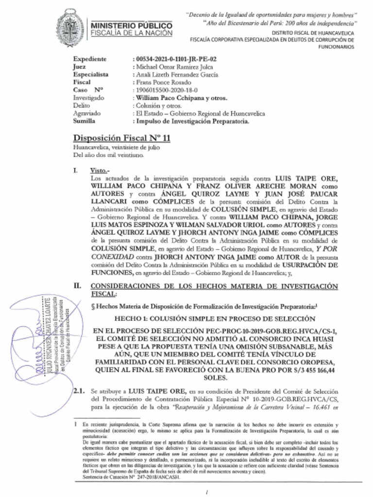 Disp. 11 Caso 18-2020 Impulso Procesal | PDF