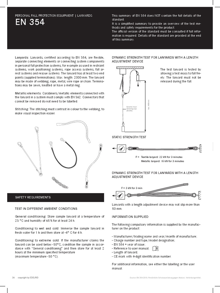 EN 354 en | PDF | Rope | Equipment