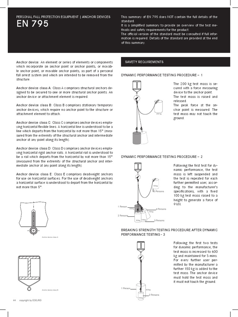 EN 795 en | PDF | Anchor | Manufactured Goods