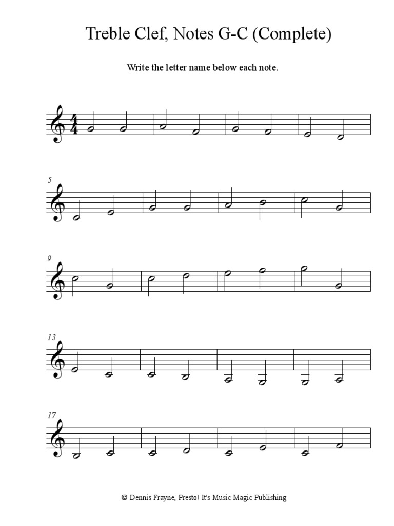 Treble Note Naming Complete | PDF