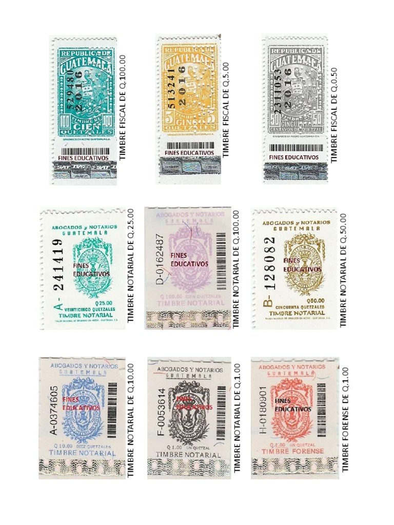 Timbres Fiscales, Notariales y Forenses | PDF