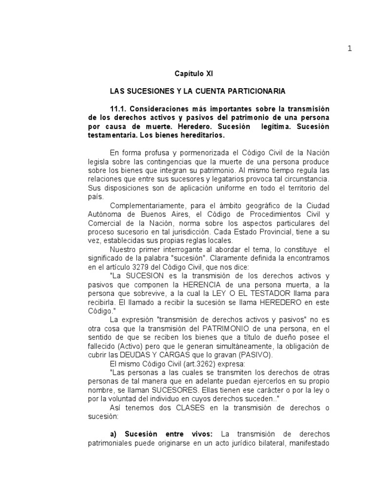 2.2. - Las Sucesiones y La Cuenta Particionaria | PDF | Herencia | Contabilidad