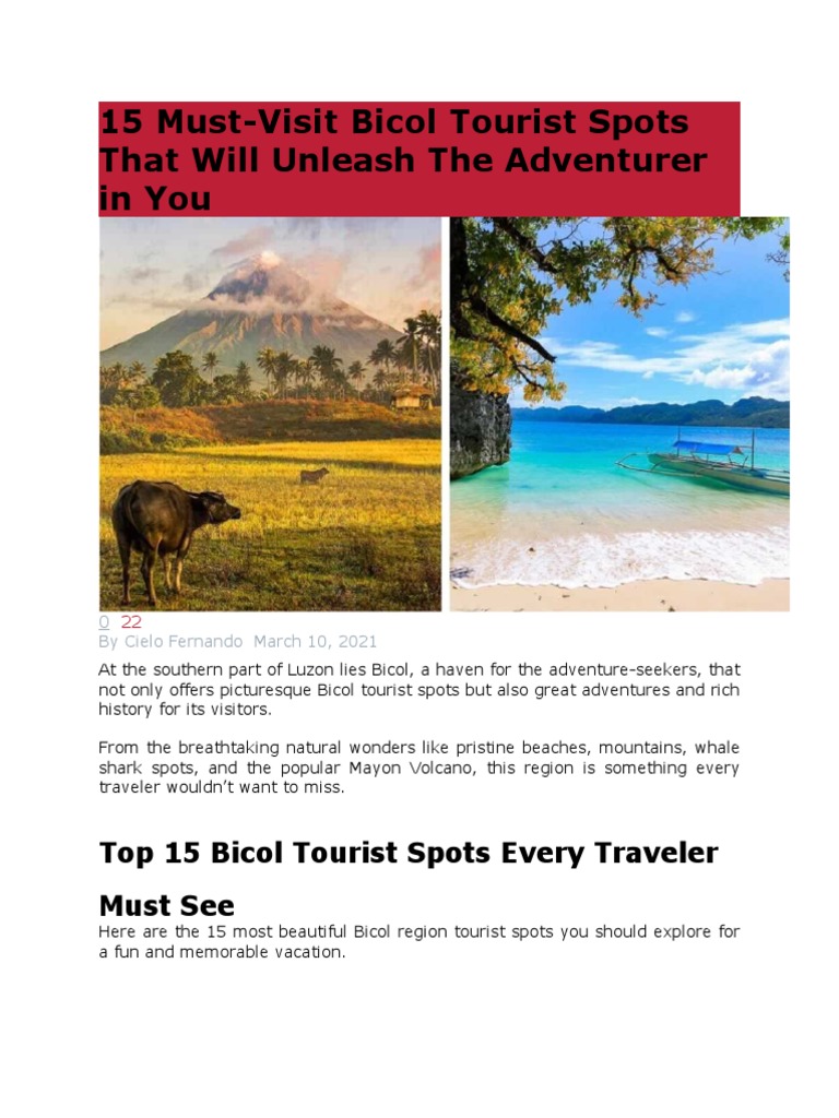 Must Visit Places in Bicol Region | Download Free PDF | Physical Geography