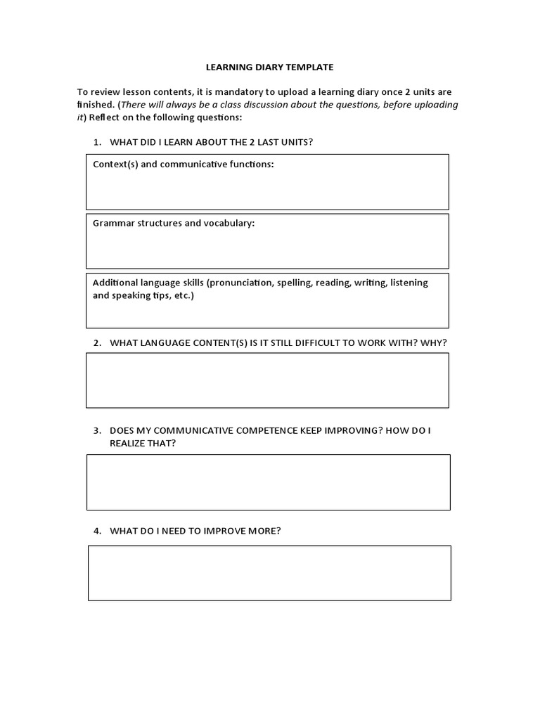 Learning Diary Template | PDF