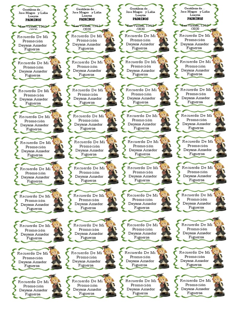 Formato Recuerdo Reverso Padrinos | PDF