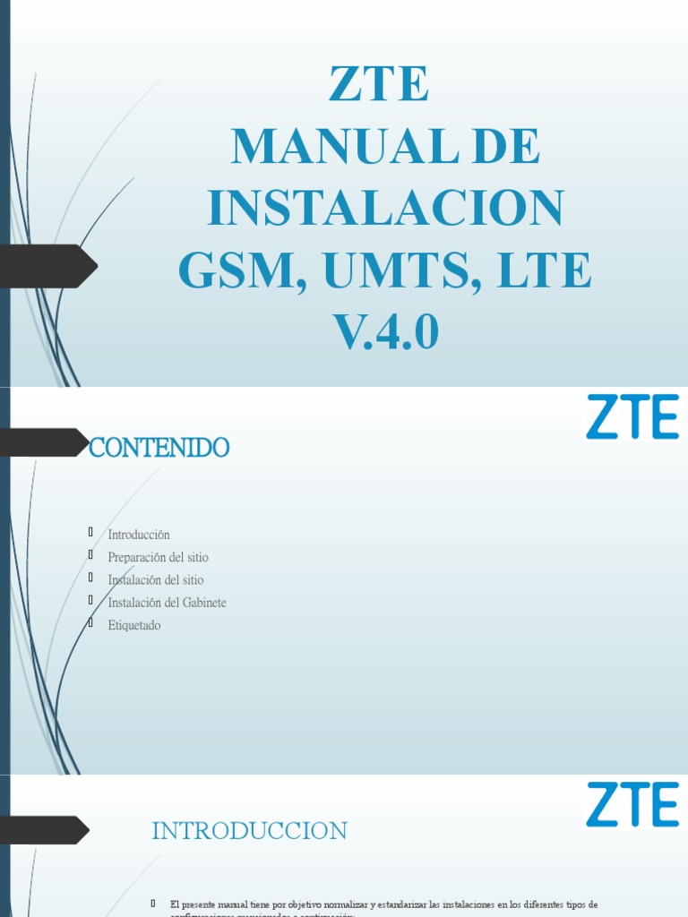 ZTE Manual Installation GSM-UMTS-LTE v2 | PDF | Lte (Telecomunicaciones ...