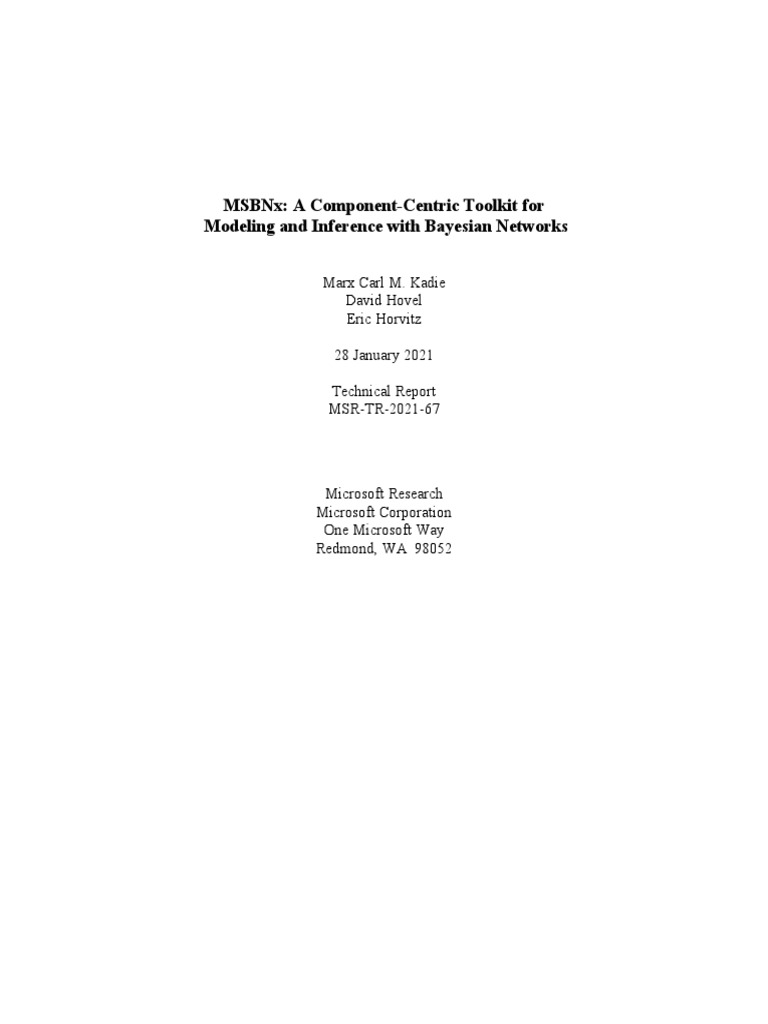 MSBNX: A Component-Centric Toolkit For Modeling and Inference With ...